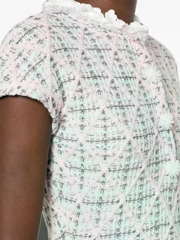 SELF-PORTRAIT Diamond-pattern Mini Dress