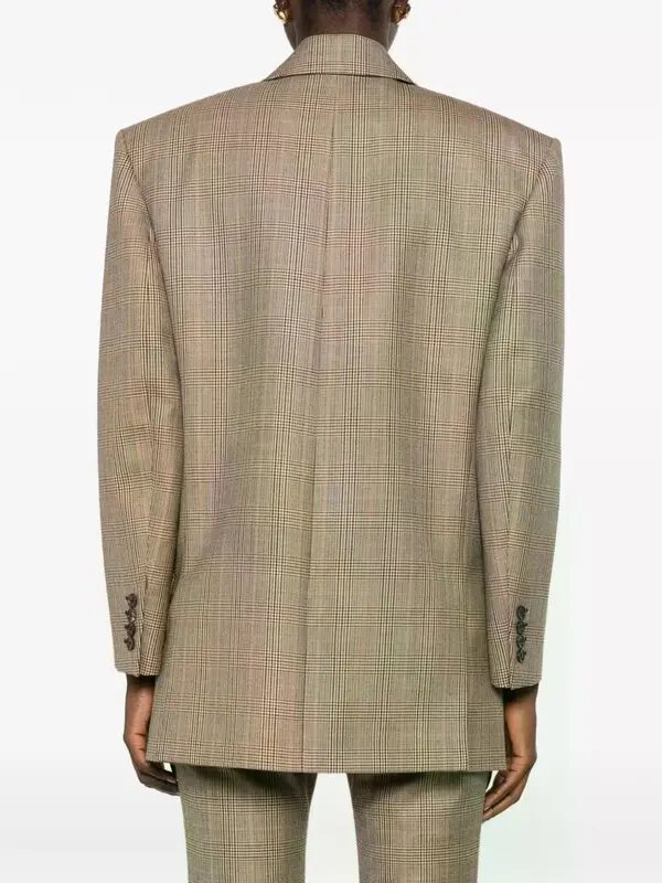 Saint Laurent Check-pattern Double-breasted Blazer