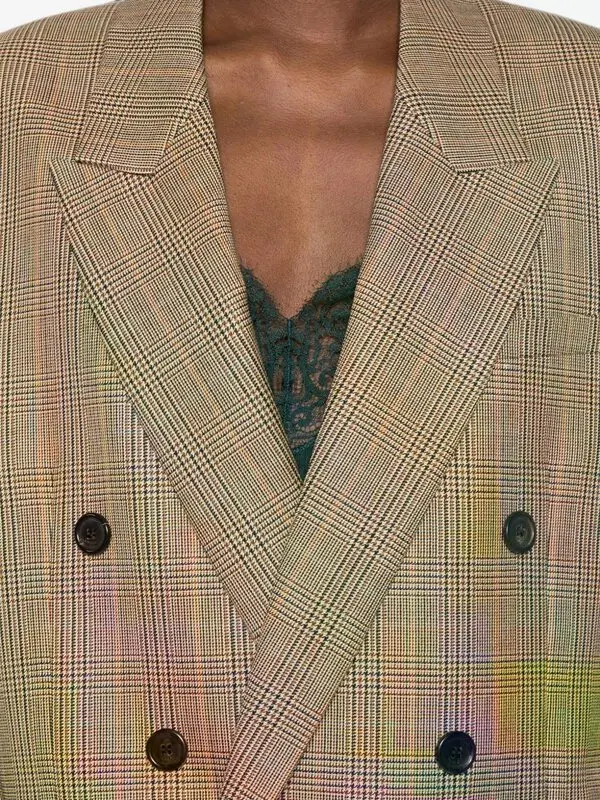 Saint Laurent Check-pattern Double-breasted Blazer