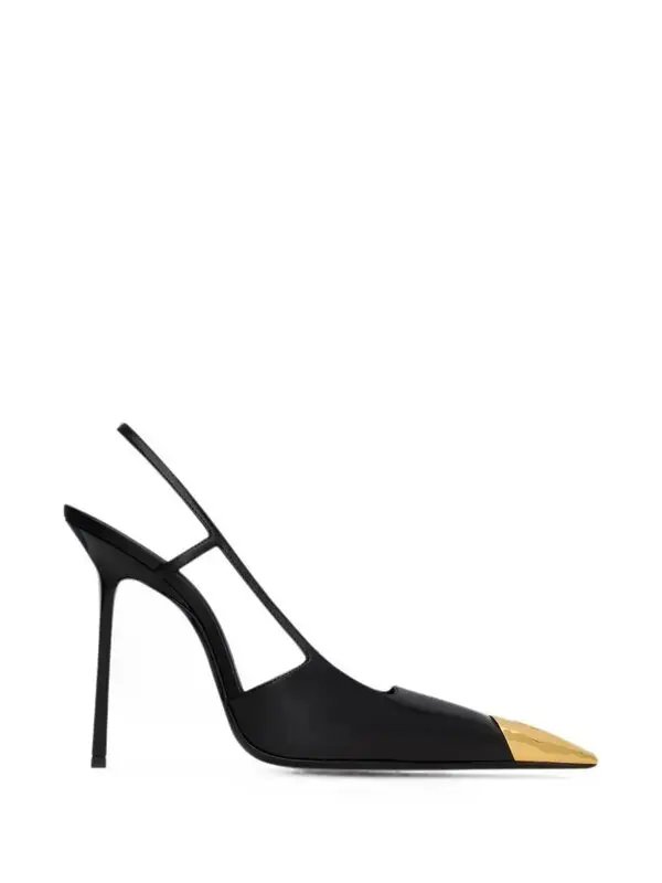 Saint Laurent Jeanne Slingback Pumps In Smooth Leather