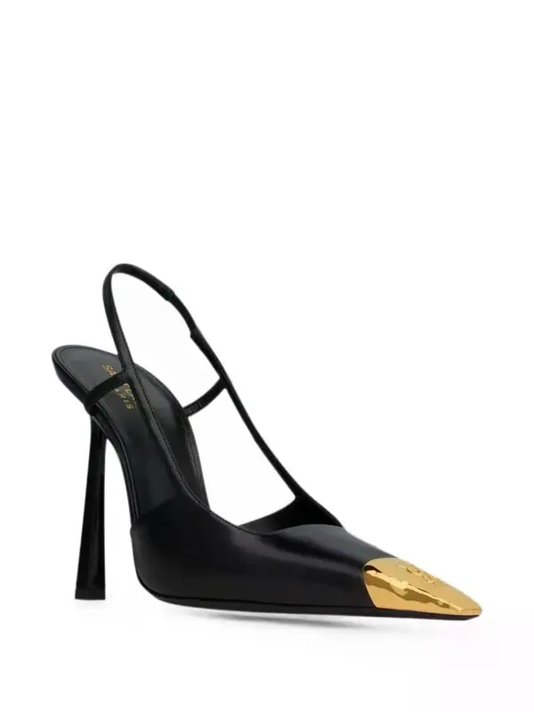 Saint Laurent Jeanne Slingback Pumps In Smooth Leather