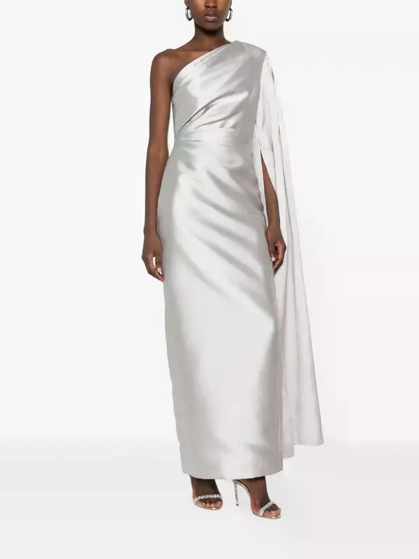 Solace London One-shoulder Maxi Dress With Cape Detail