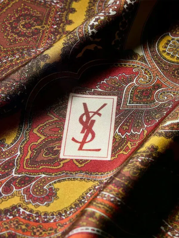 Saint Laurent Square Scarf In Paisley Silk Twill