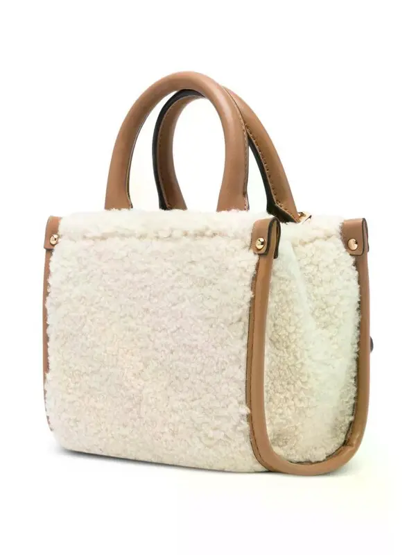 Liu Jo Faux-shearling Tote Bag With Logo Plaque