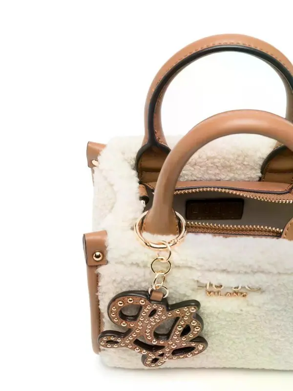 Liu Jo Faux-shearling Tote Bag With Logo Plaque