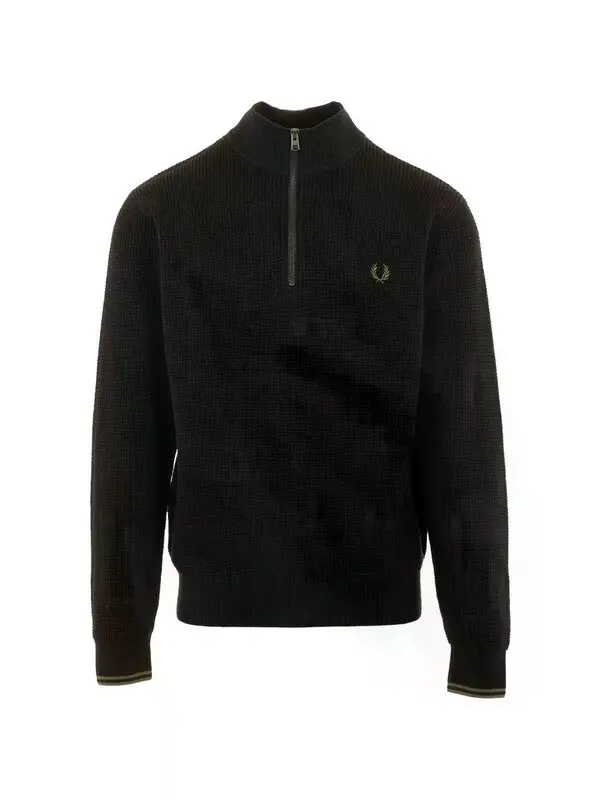 Fred Perry Waffle-knit Quarter-zip Sweater