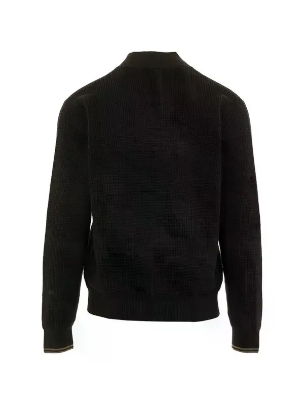 Fred Perry Waffle-knit Quarter-zip Sweater