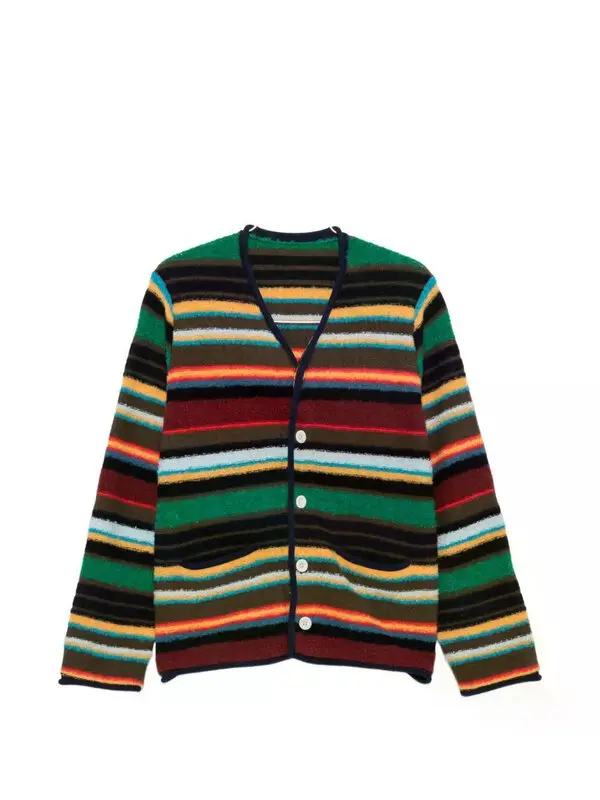 Sacai Striped V-neck Cardigan