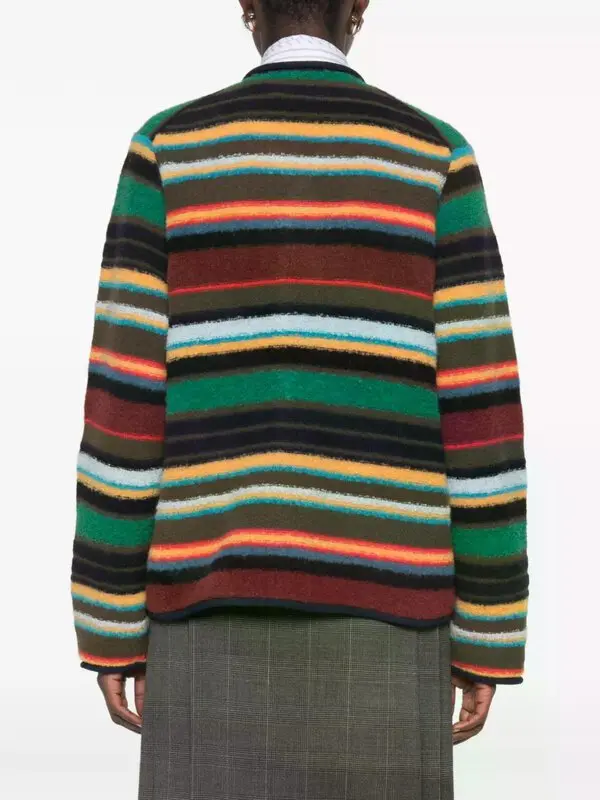 Sacai Striped V-neck Cardigan