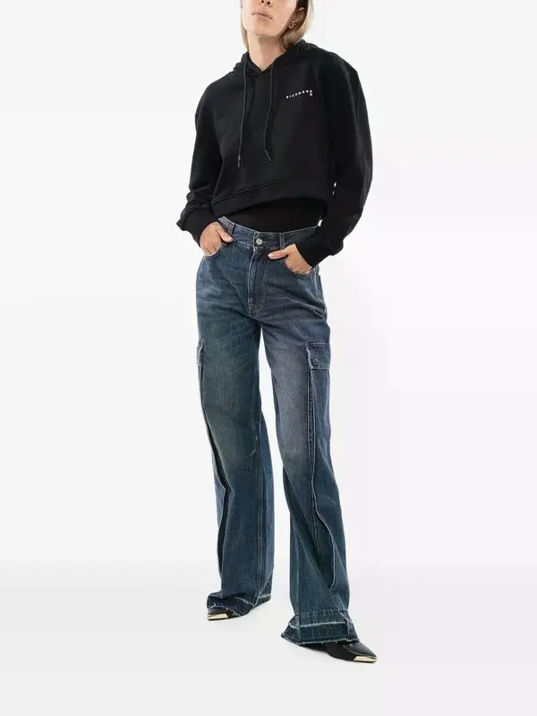 John Richmond Logo-print Cropped Hoodie