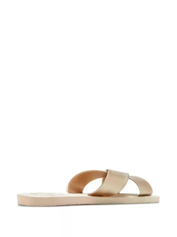 Havaianas Aqua Metallic Cross-strap Slides - Gold