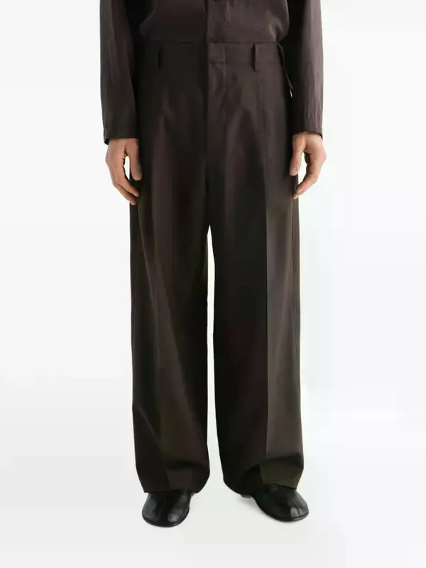 LEMAIRE Single-pleat Tailored Trousers In Tropical Wool Blend