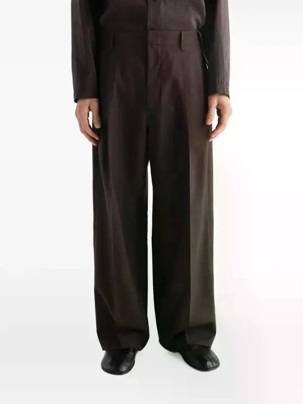 LEMAIRE Single-pleat Tailored Trousers In Tropical Wool Blend