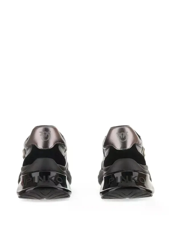 Pinko Ariel Leather Sneakers With Logo Plaque