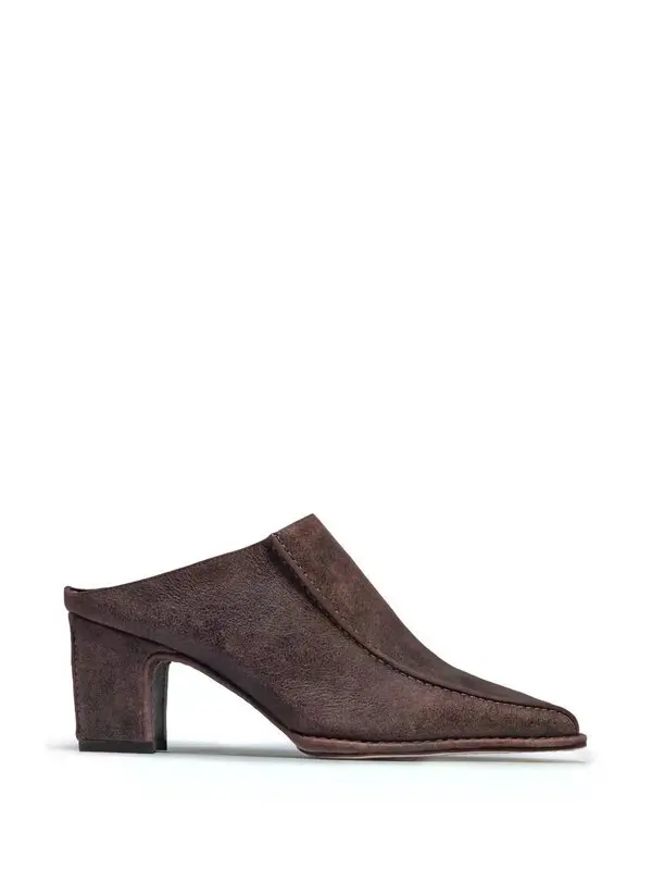 Bernardo Brynn Square-toe Block-heel Mules - Brown