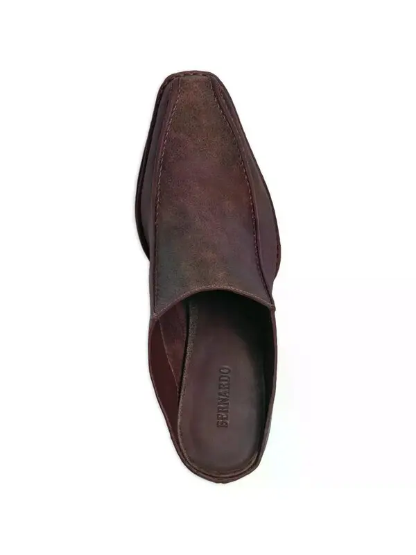 Bernardo Brynn Square-toe Block-heel Mules - Brown