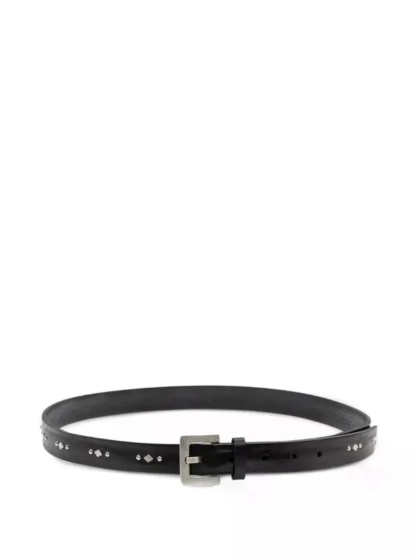 Orciani Stud-embellished Leather Belt - Black