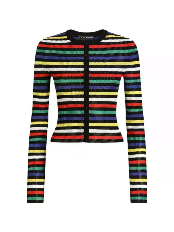 Dolce & Gabbana Striped Silk Cardigan