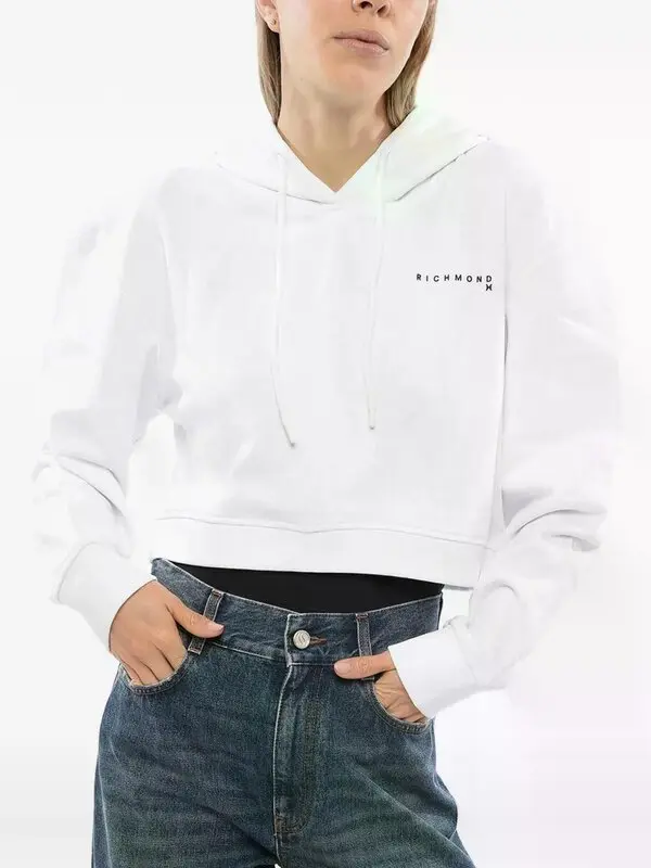 John Richmond Logo-print Cropped Hoodie