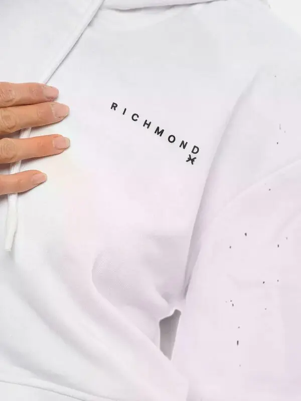John Richmond Logo-print Cropped Hoodie
