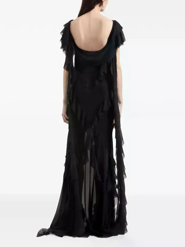 Nina Ricci Ruffled Silk Maxi Dress