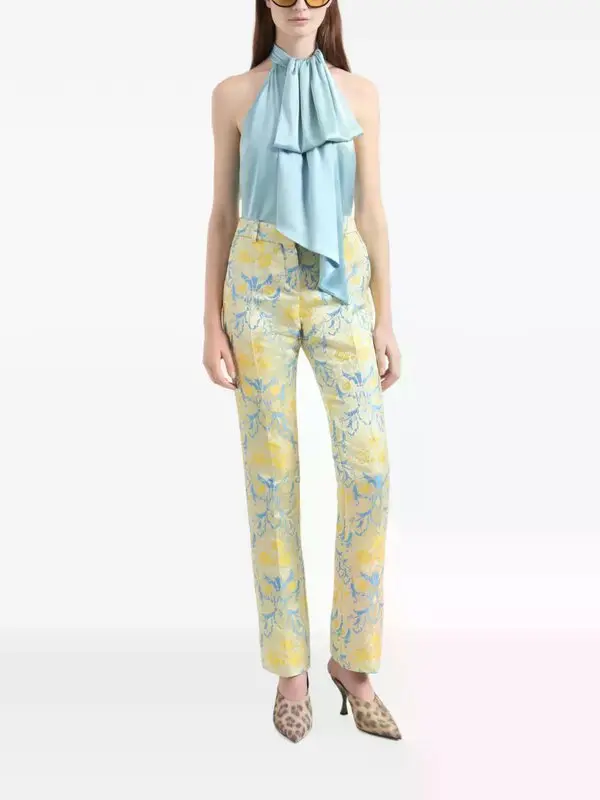 Nina Ricci Halterneck Satin Top - Blue