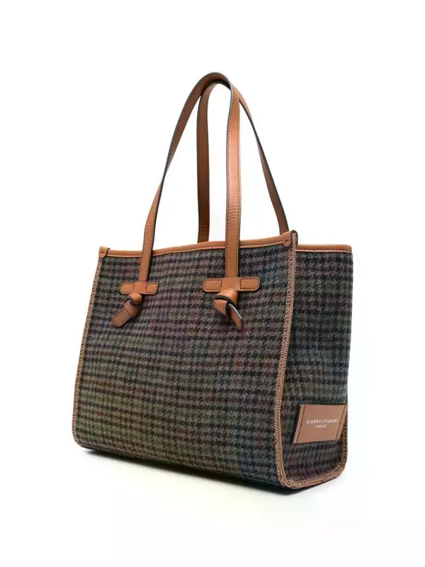 GIANNI CHIARINI Marcella Houndstooth-pattern Tote Bag