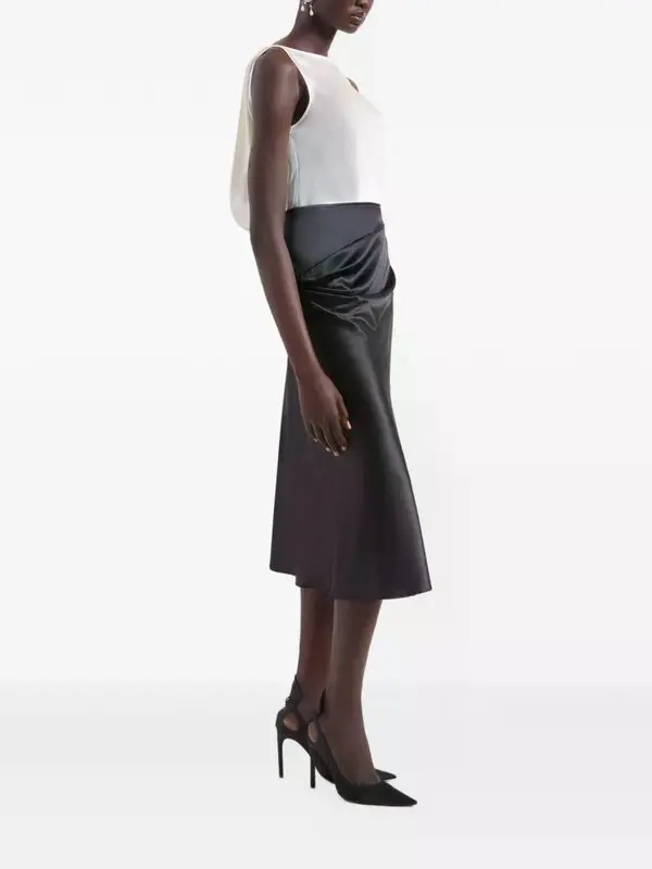 Nina Ricci Asymmetrical Draped Midi Skirt