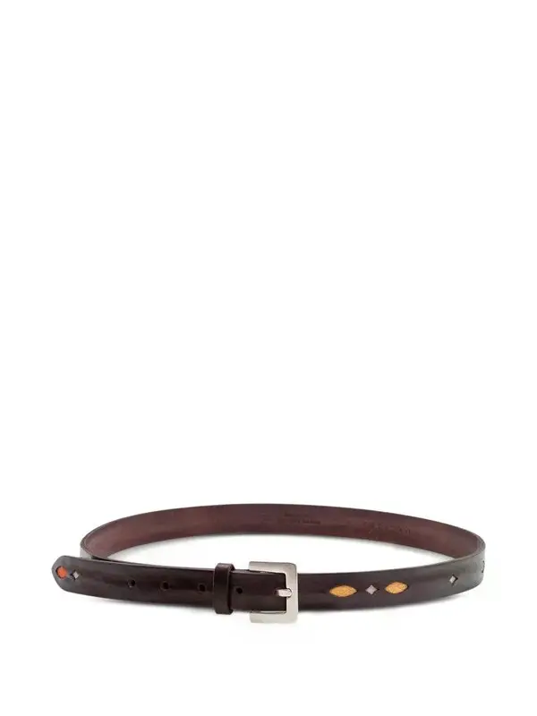 Orciani Embellished Leather Belt - Brown