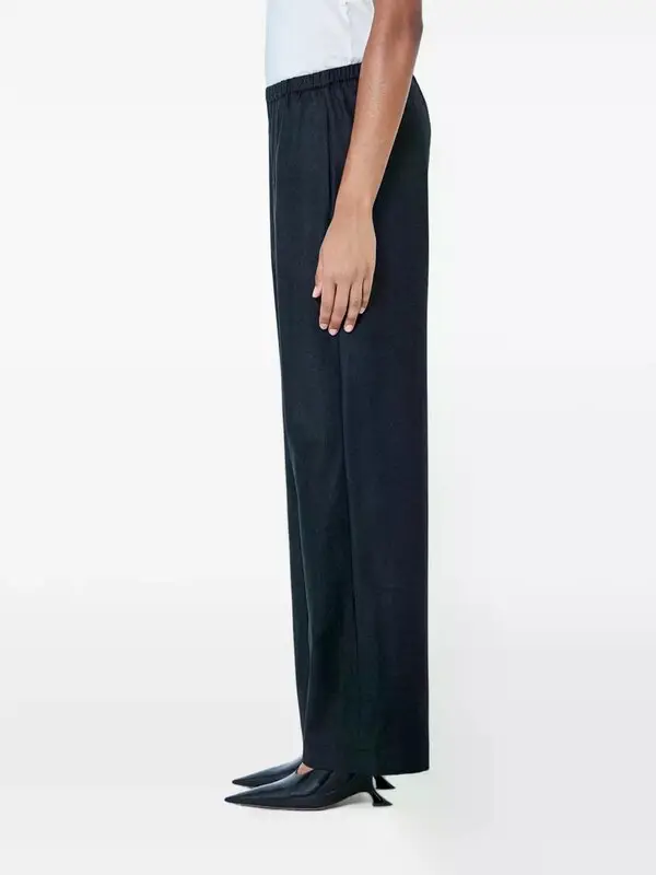 RÓHE Wool Elasticated Waistband Trousers - Black