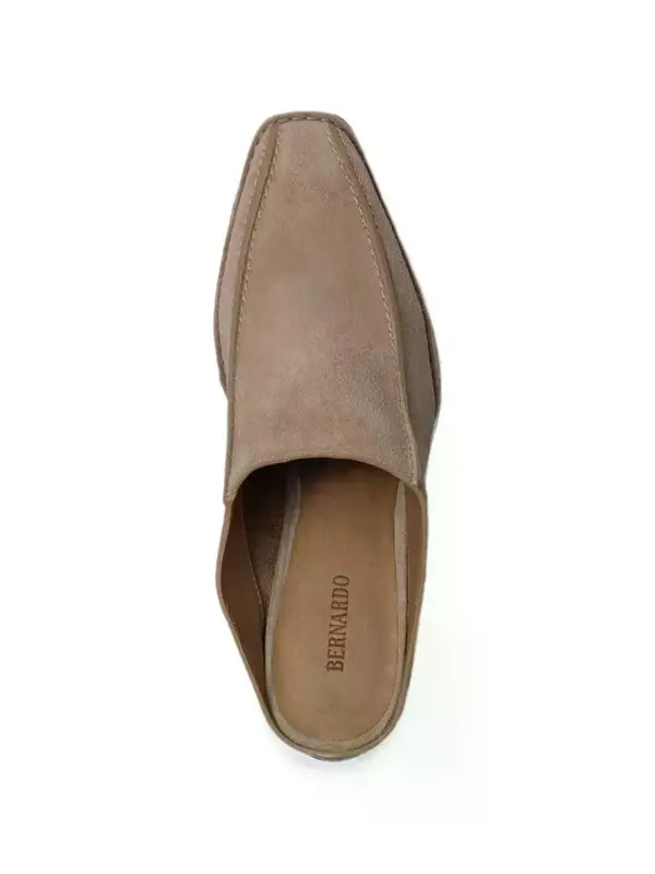 Bernardo Brynn Suede Square-toe Mules - Neutrals