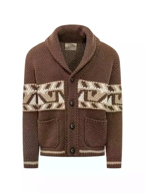 RAKKI Jacquard-knit Shawl-collar Cardigan