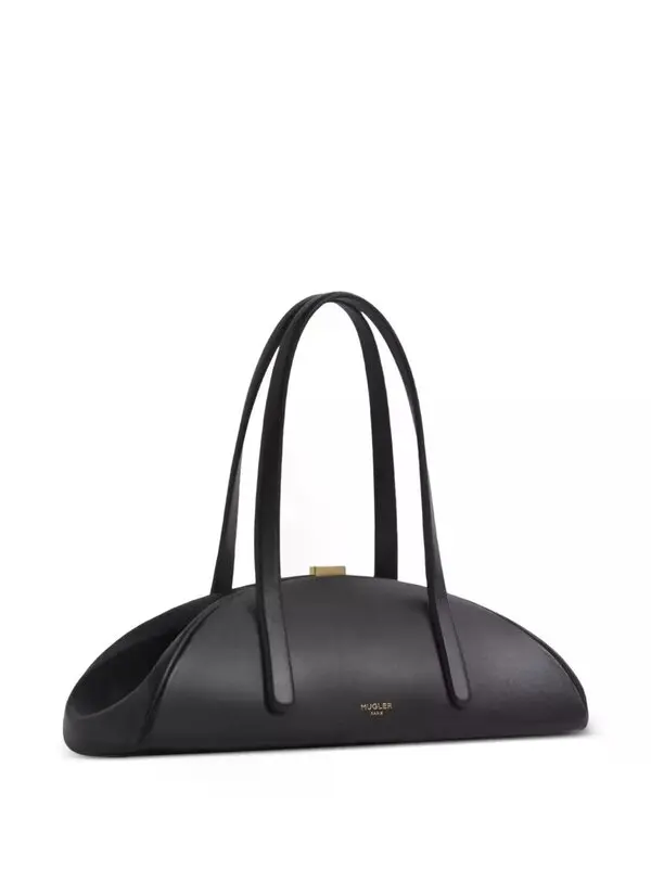 MUGLER Lua Leather Shoulder Bag - Black