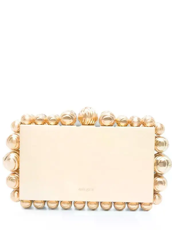 Cult Gaia Bead-embellished Box Clutch Bag