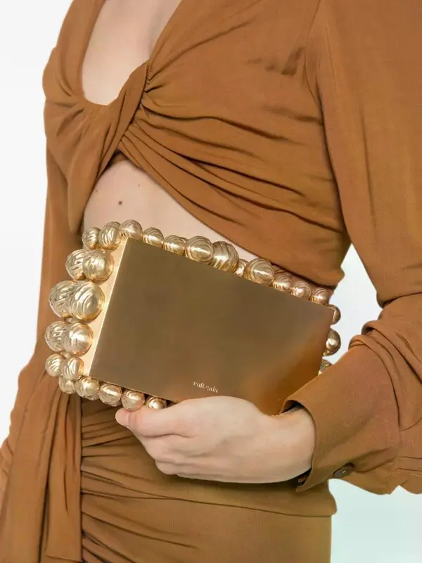 Cult Gaia Bead-embellished Box Clutch Bag
