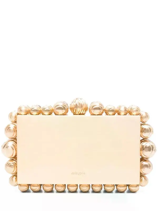 Cult Gaia Bead-embellished Box Clutch Bag - Gold