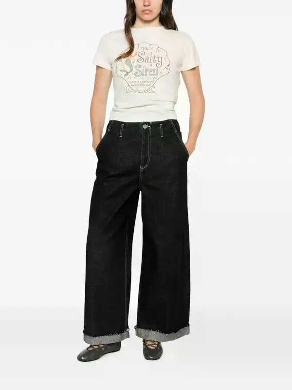 RE/DONE Graphic Print Cotton T-shirt - Neutrals