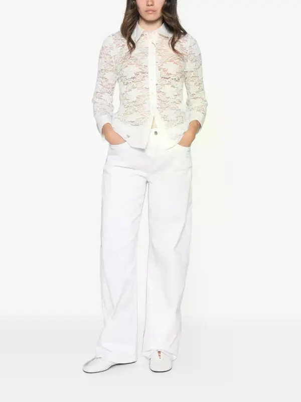 ANDIATA Floral-lace Button-up Shirt