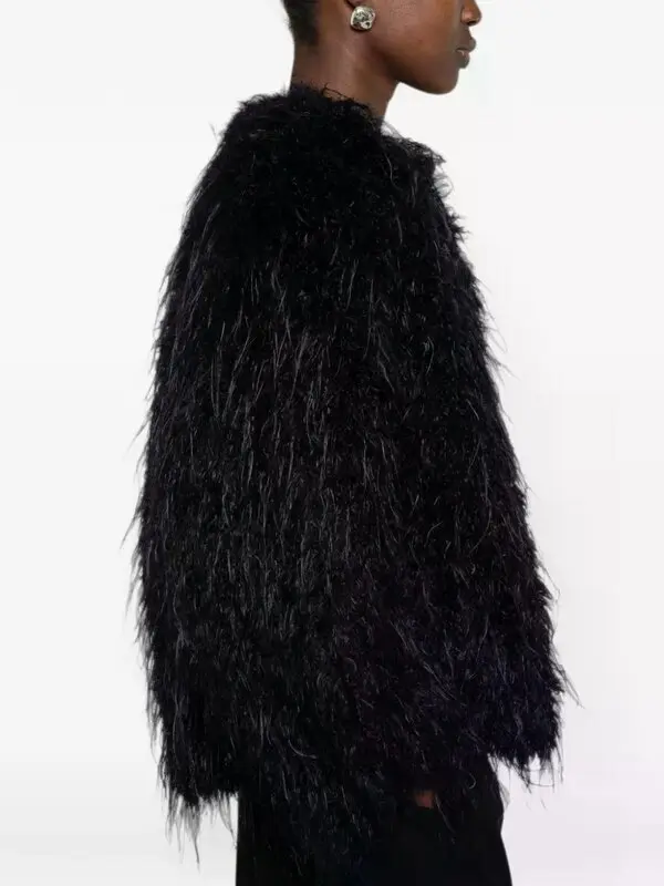 FORTE_FORTE Feather-effect Coat - Blue