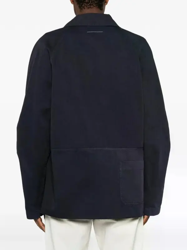 MAISON MARGIELA Concealed-fastening Patch-pocket Shirt Jacket - Blue