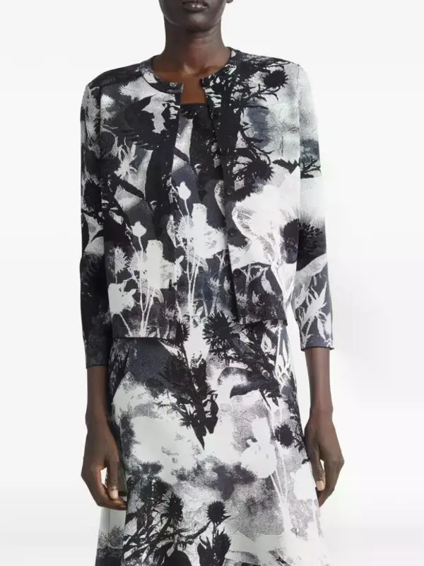 Alexander McQueen Floral Jacquard Cardigan - White
