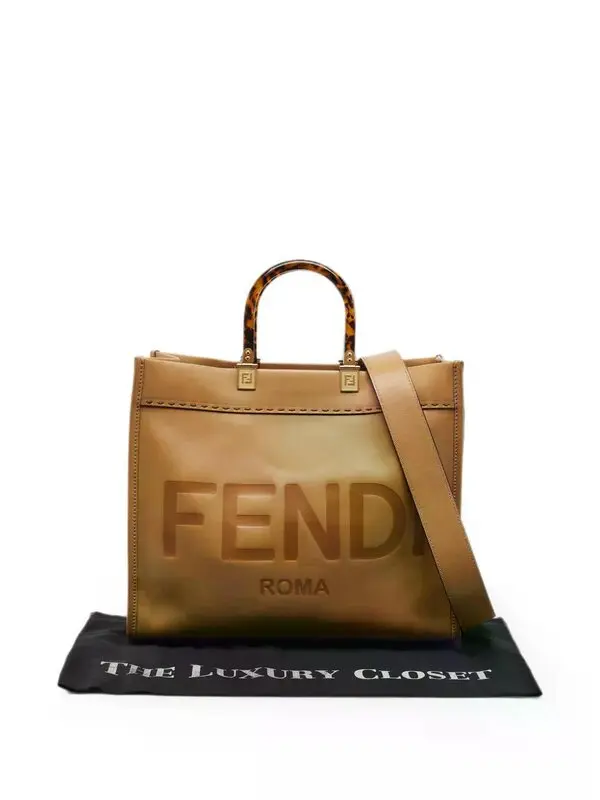 Fendi 2021 Medium Sunshine Leather Tote Bag