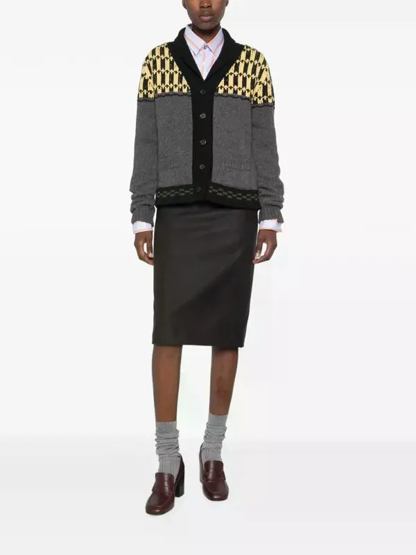 Marni Geometric Pattern Shawl Collar Cardigan