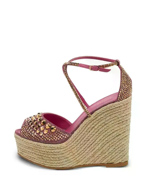 LE SILLA Crystal-embellished Wedge Sandals