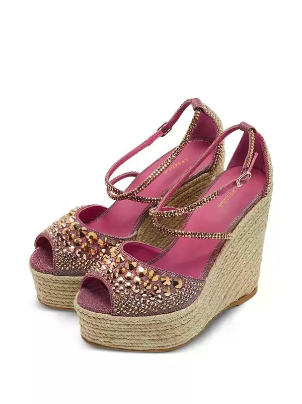LE SILLA Crystal-embellished Wedge Sandals