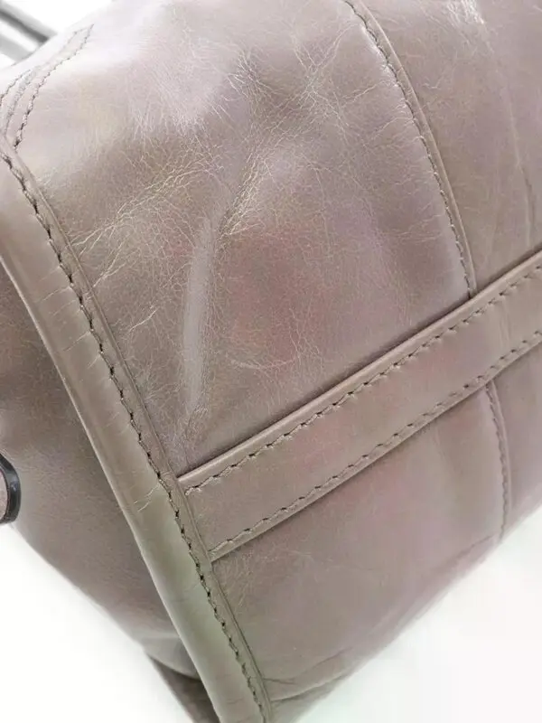 Prada Buckled Leather Handbag - Grey