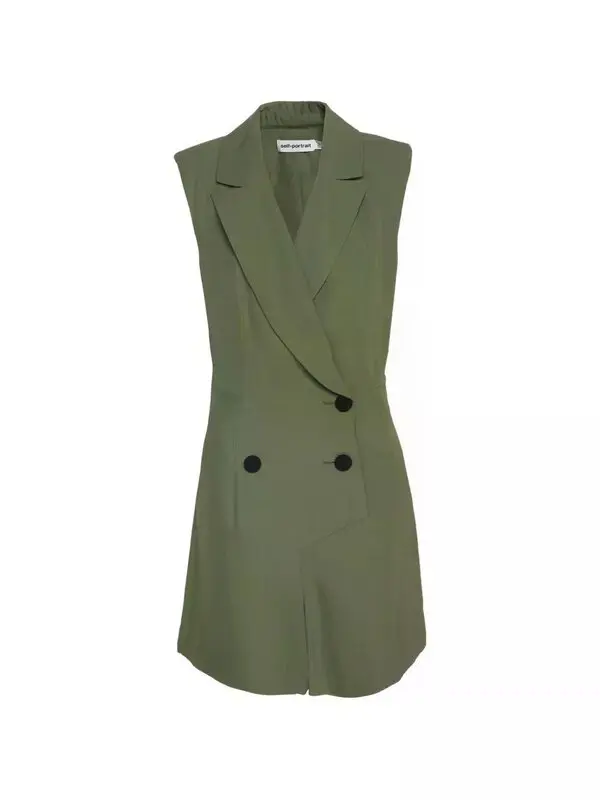 SELF-PORTRAIT Double-breasted Twill Playsuit