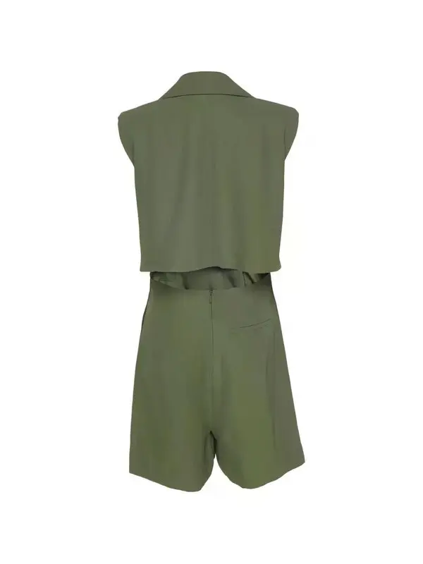 SELF-PORTRAIT Double-breasted Twill Playsuit
