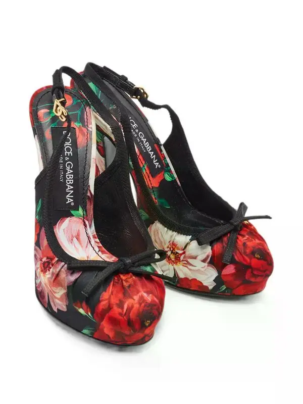 Dolce & Gabbana Vally Floral-print Platform Pumps