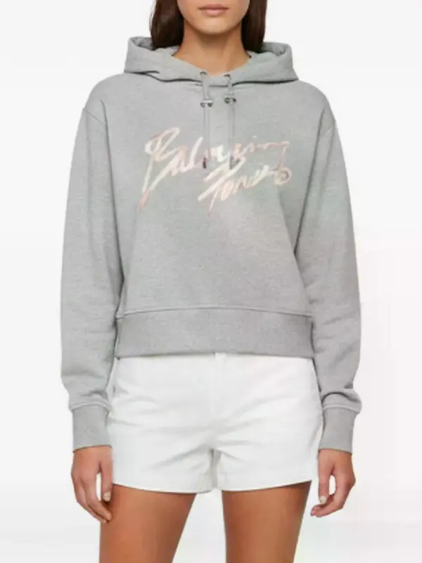 Balmain Printed Cropped Hoodie
